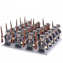 12 or 24 Minifigure WW2 Soldier Figures Building Blocks Germany UK US ...